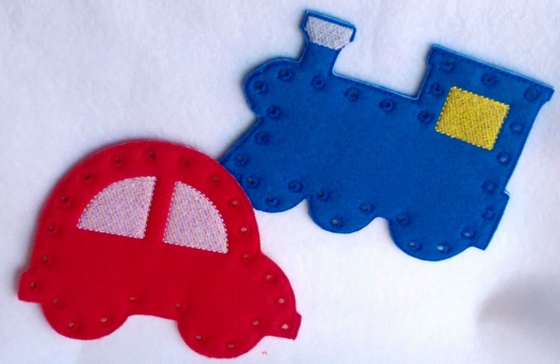 Car and Train Lacing Cards Learn to Sew Sewing Game | Etsy
