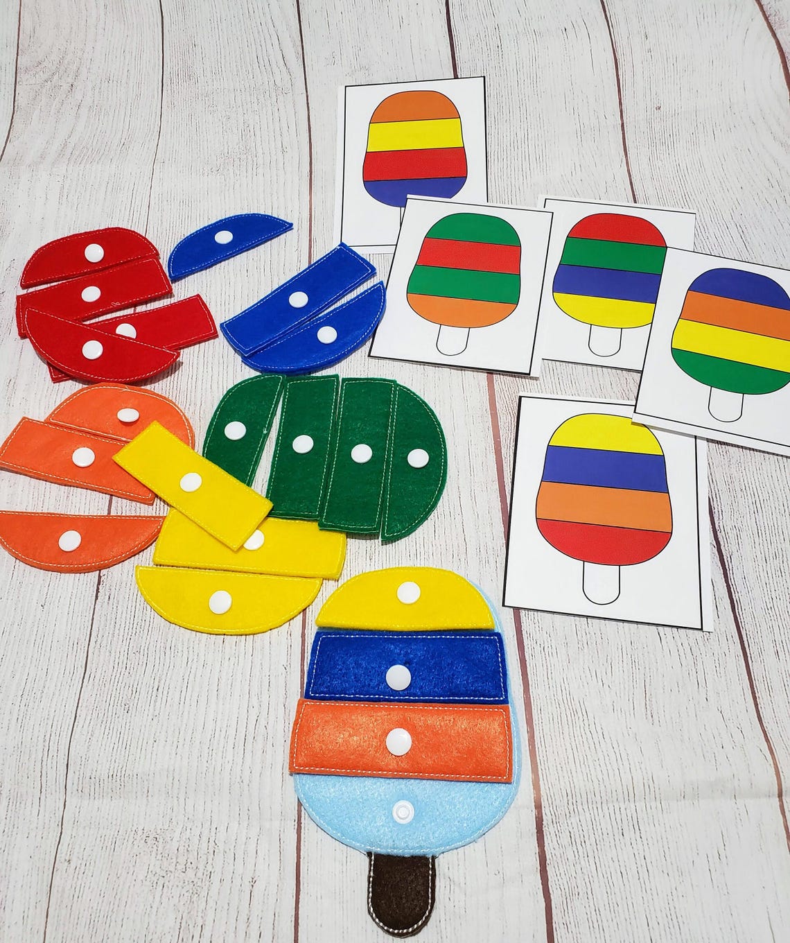 Color and Size Sequencing Matching the Colors on the Cards Busy Bag ...