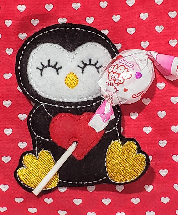 Penguin lollipop sucker holder - Valentine party favor - classroom gift ...