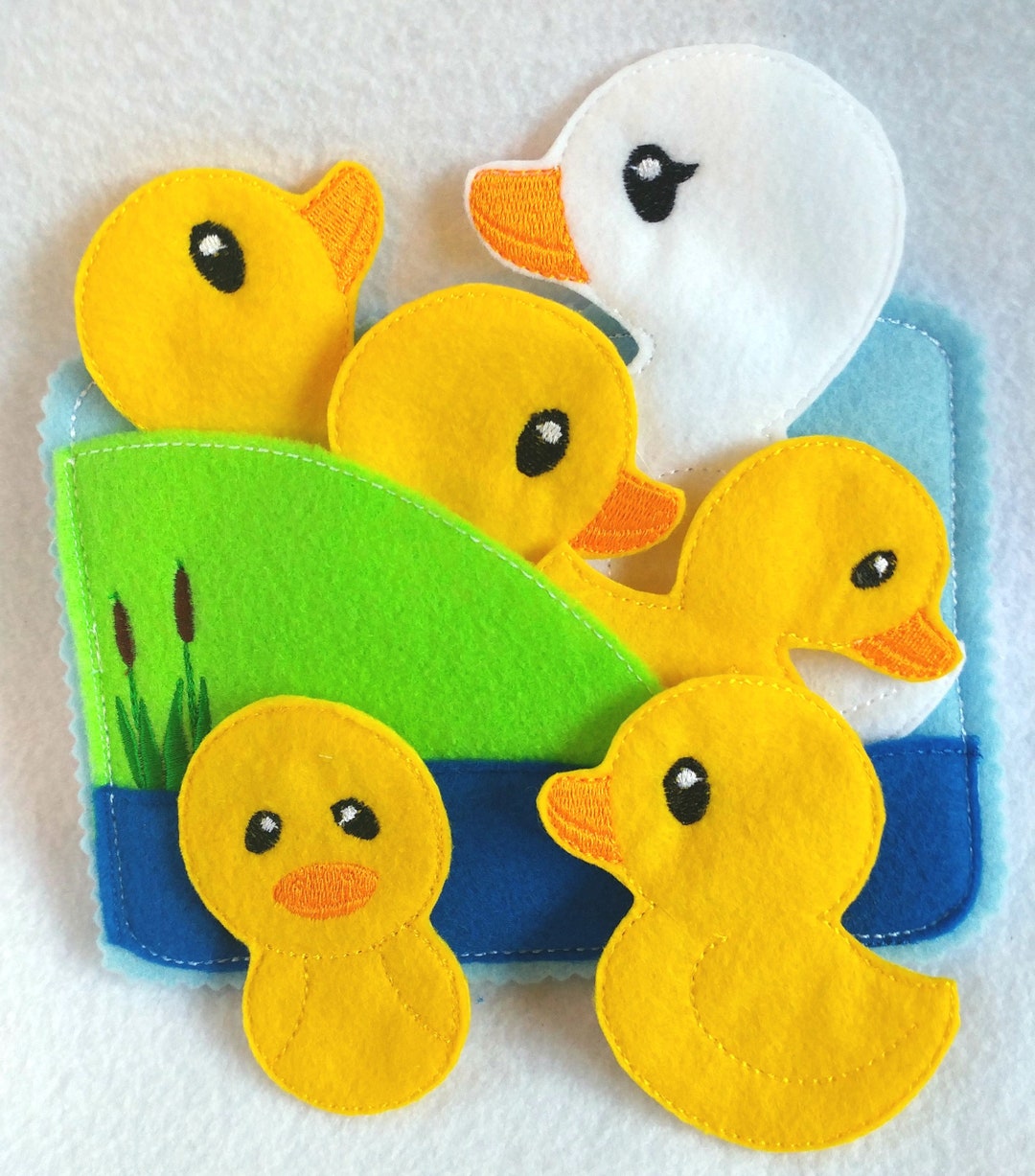 5 Little Ducks Felt Quiet Book Toddler Page and Flannel Board Play Set ...
