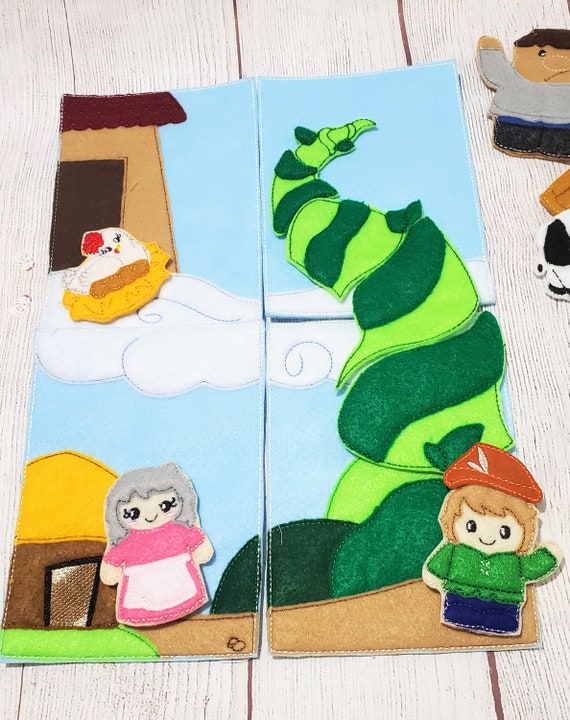 Preschool Activity Jack and the beanstalk finger puppet set - Felt ...