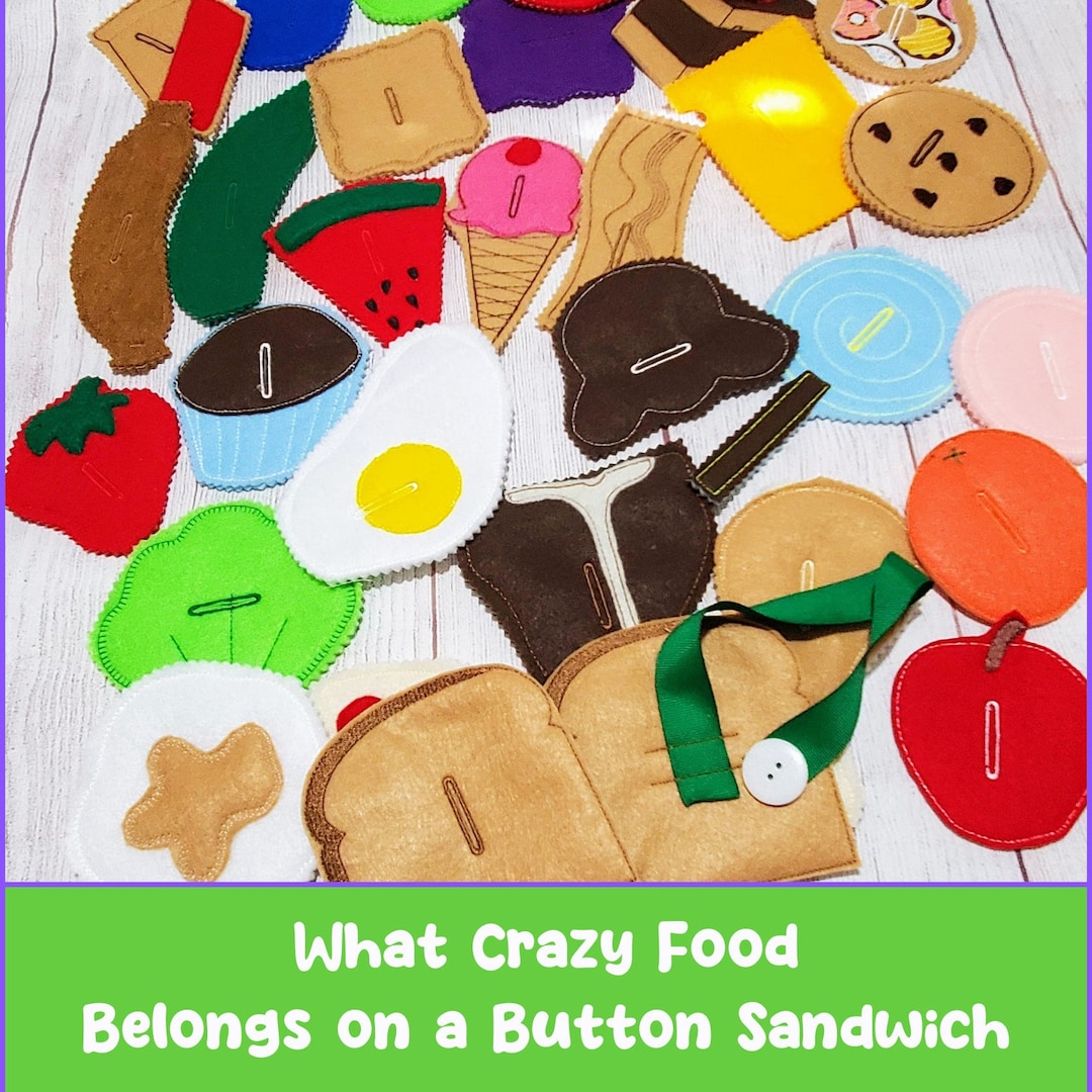 Felt Crazy Sandwich Button Snake Set Busy Bag or Quiet Book Project ...