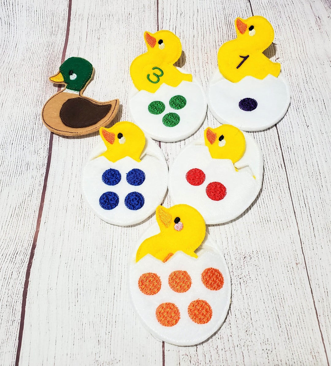 5 Little Duck Finger Puppets Numbered 1-5 Toddler Page 234 - Etsy