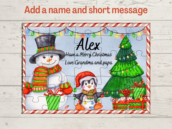 Personalized Christmas message Puzzle for kids, Custom Puzzle ...