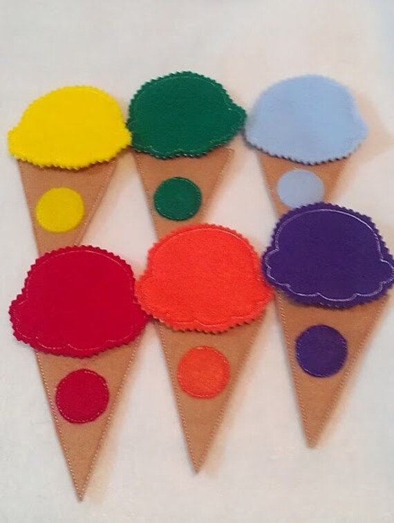 Felt learn yoru colors ice cream cone game- educational game learning ...