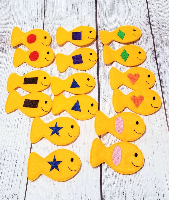 Shapes Gold fish Memory Concentration Game set includes 8 shape pairs ...