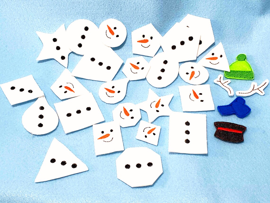 Snowman Matching Shapes Game for Shape Identification 12 - Etsy