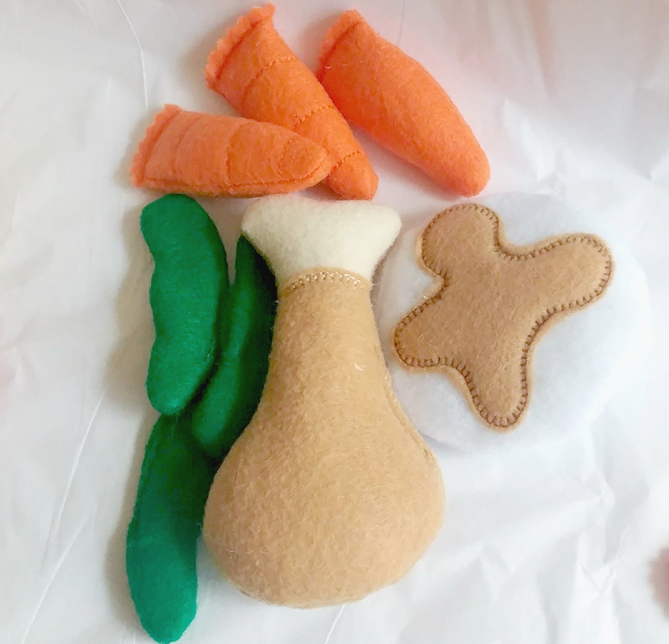 Felt Play Food - Pretend Food - Play Kitchen Food - Felt Chicken Dinner ...