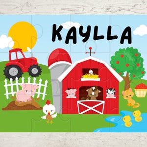 Personalized Barn Yard Puzzle for Kids, Custom Puzzle, Educational Toy ...