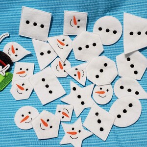 Snowman Matching Shapes Game for Shape Identification 12 Different ...