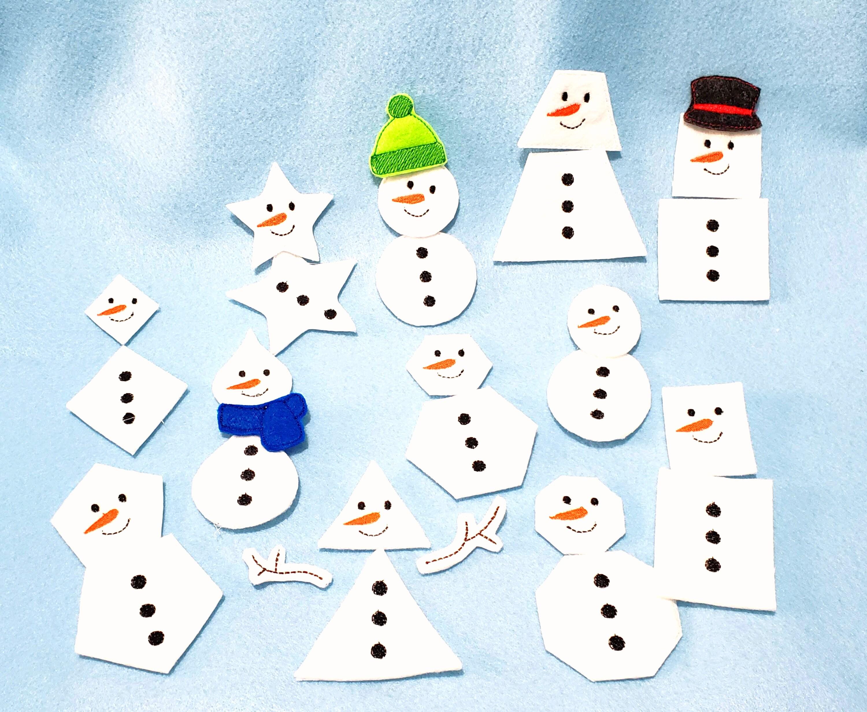 Felt Snowman Shape Matching Game – Educational Toy - Etsy
