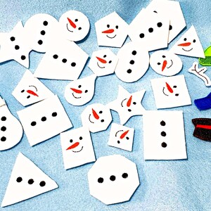 Snowman Matching Shapes Game for Shape Identification - 12 Different ...