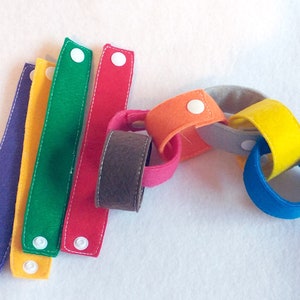 Felt Snap or Button Chains Set of 10 Loops Busy Bags Perfect for Party ...