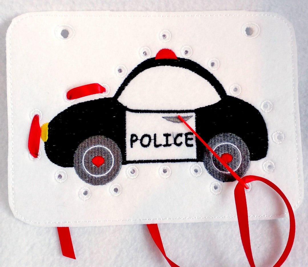 Police Car Lacing Quiet Book Page – Felt Busy Book for Toddlers - Etsy