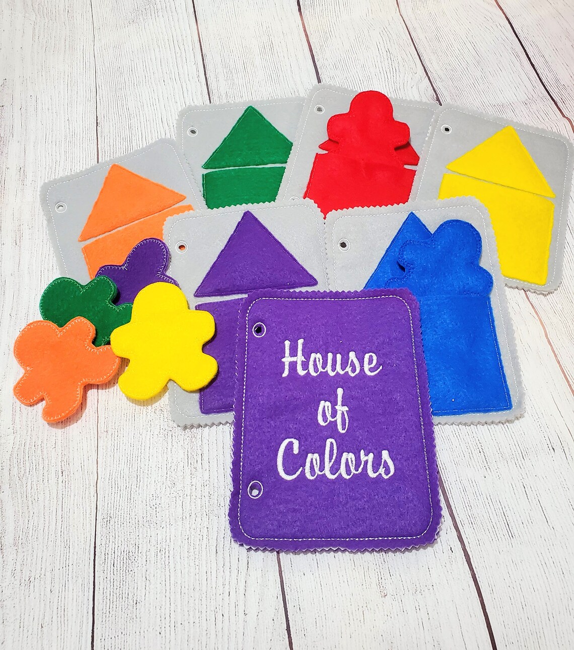 Quiet Book Color Sorting With House Pocket Shapes for - Etsy