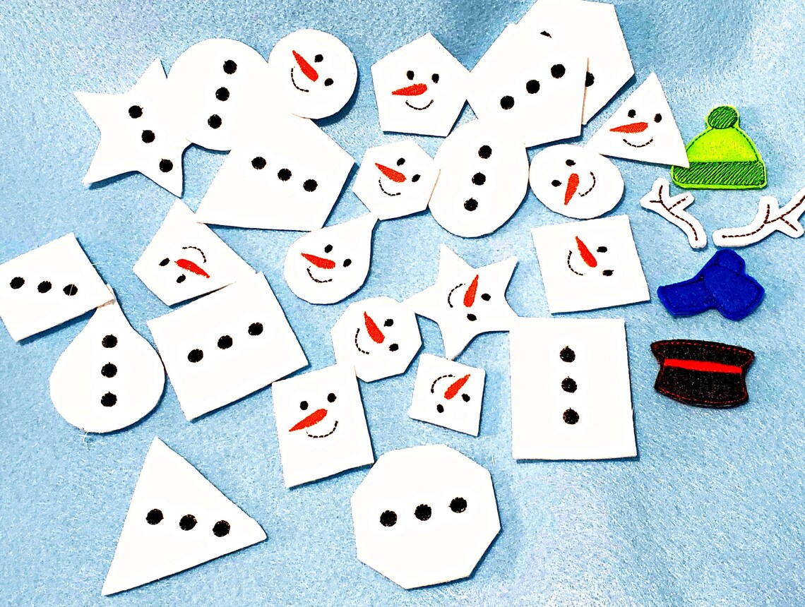 Snowman Matching Shapes Game for Shape Identification 12 - Etsy