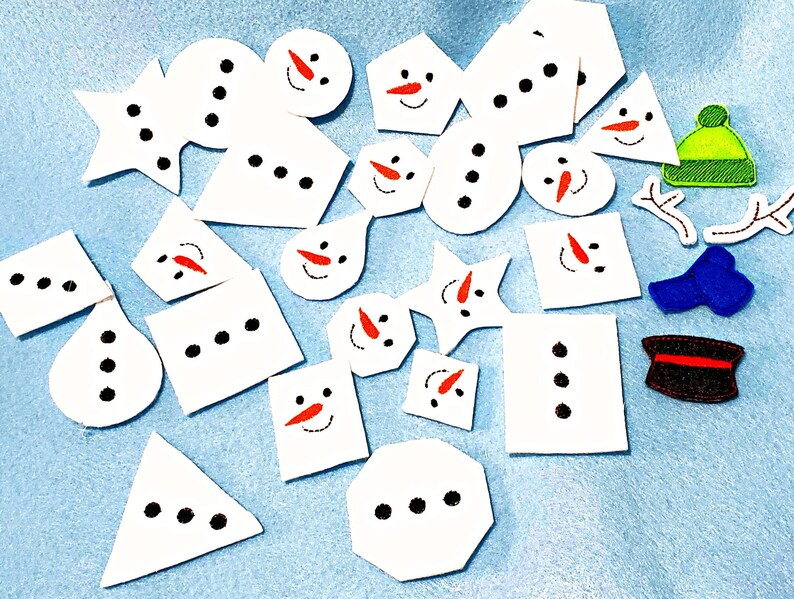 Snowman Matching Shapes Game for Shape Identification 12 - Etsy