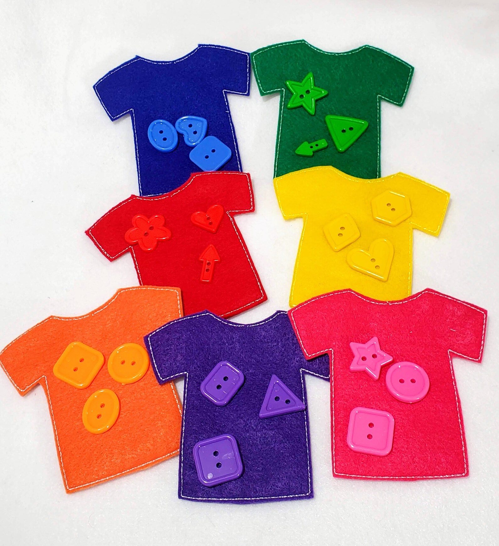 Color Sorting Busy Bag 7 Colors Felt Shirts for Preschoolers | Etsy