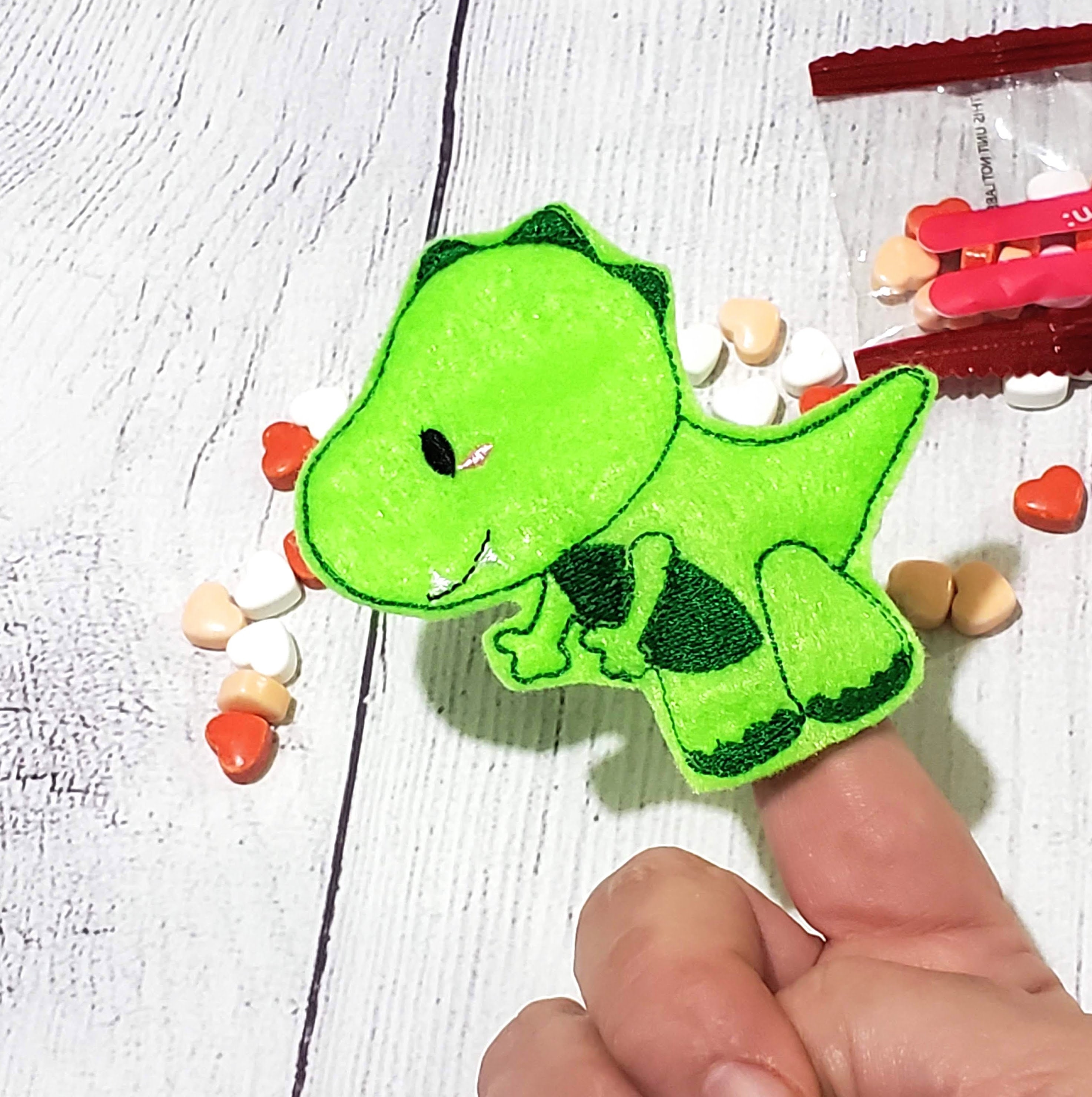 Dinosaur Valentine Card Pocket for Kids With Dinosaur Finger | Etsy