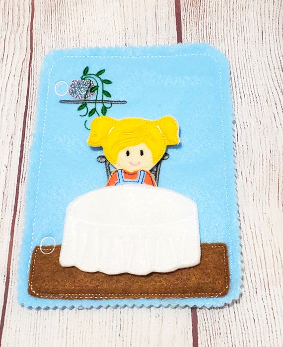 Dining room with doll and 4 outfits quiet book - travel dollhouse ...