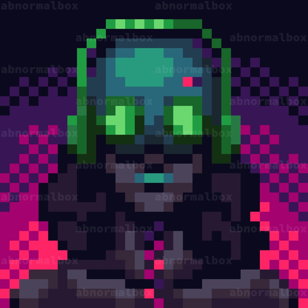 Pixel Art Humanoid Sci-fi Portrait Sunset Background - Etsy