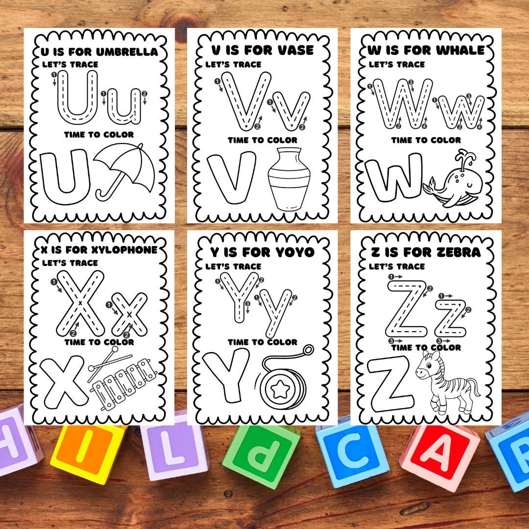 ABC Color & Trace Worksheet for Preschoolers and Kindergarteners ...