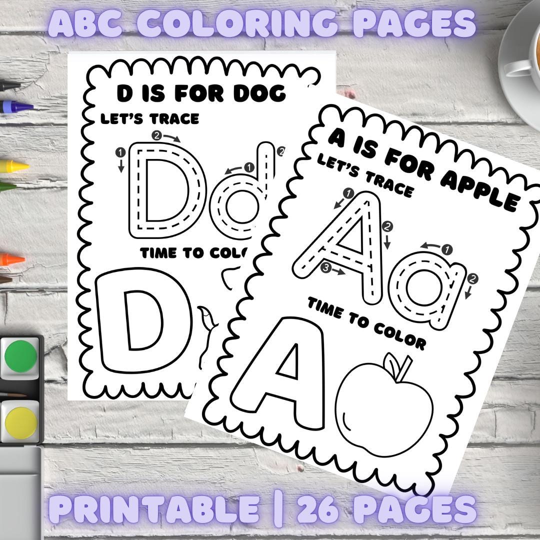 ABC Color & Trace Worksheet for Preschoolers and Kindergarteners ...