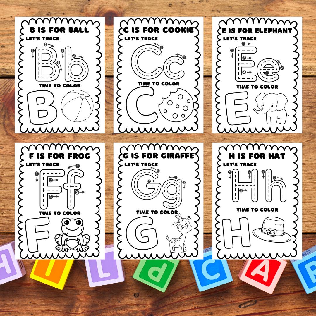 ABC Color & Trace Worksheet for Preschoolers and Kindergarteners ...
