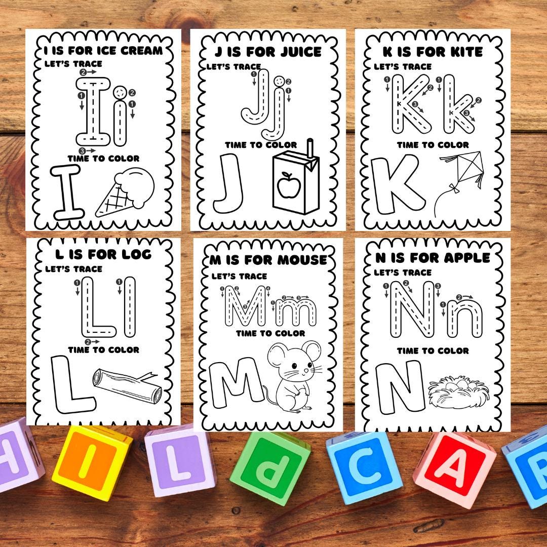 ABC Color & Trace Worksheet for Preschoolers and Kindergarteners ...