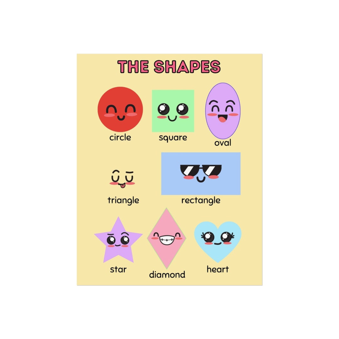 Back to School Shapes Poster - Etsy