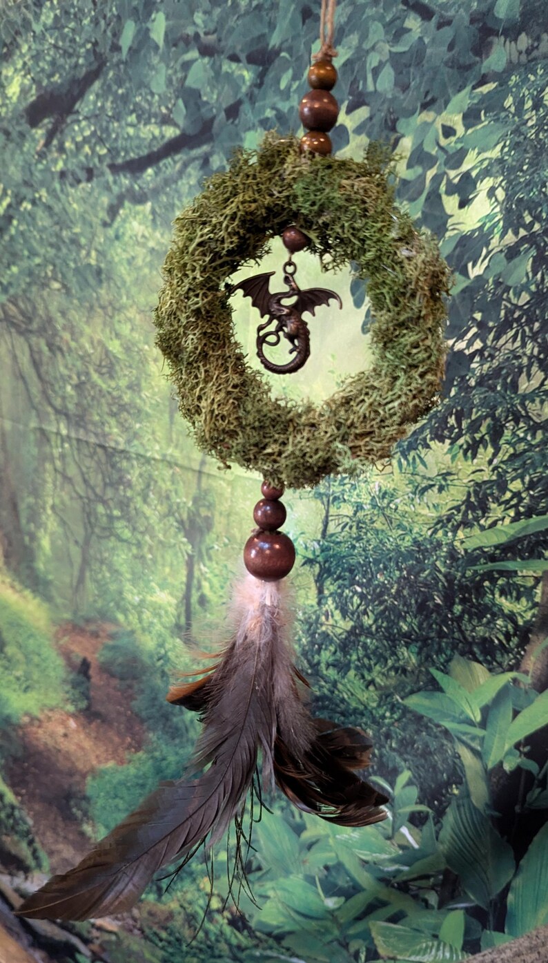 Dragon Hanging Decoration With Peacock Feathers - Etsy
