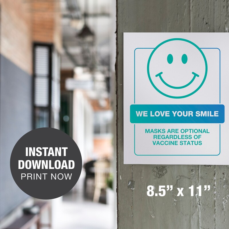 Masks Optional Sign - Etsy