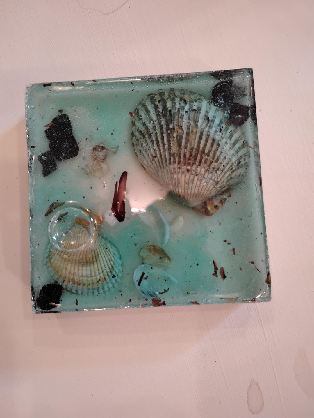 Resin Beach Paperweight Square - Etsy