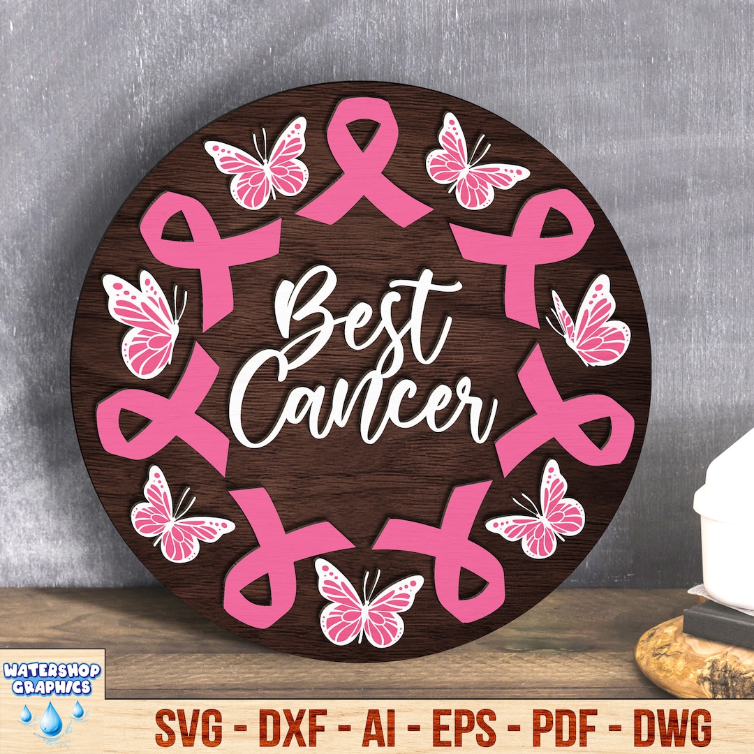 Butterfly Breast Cancer Door Sign Svg ,breast Cancer Door Hanger ...