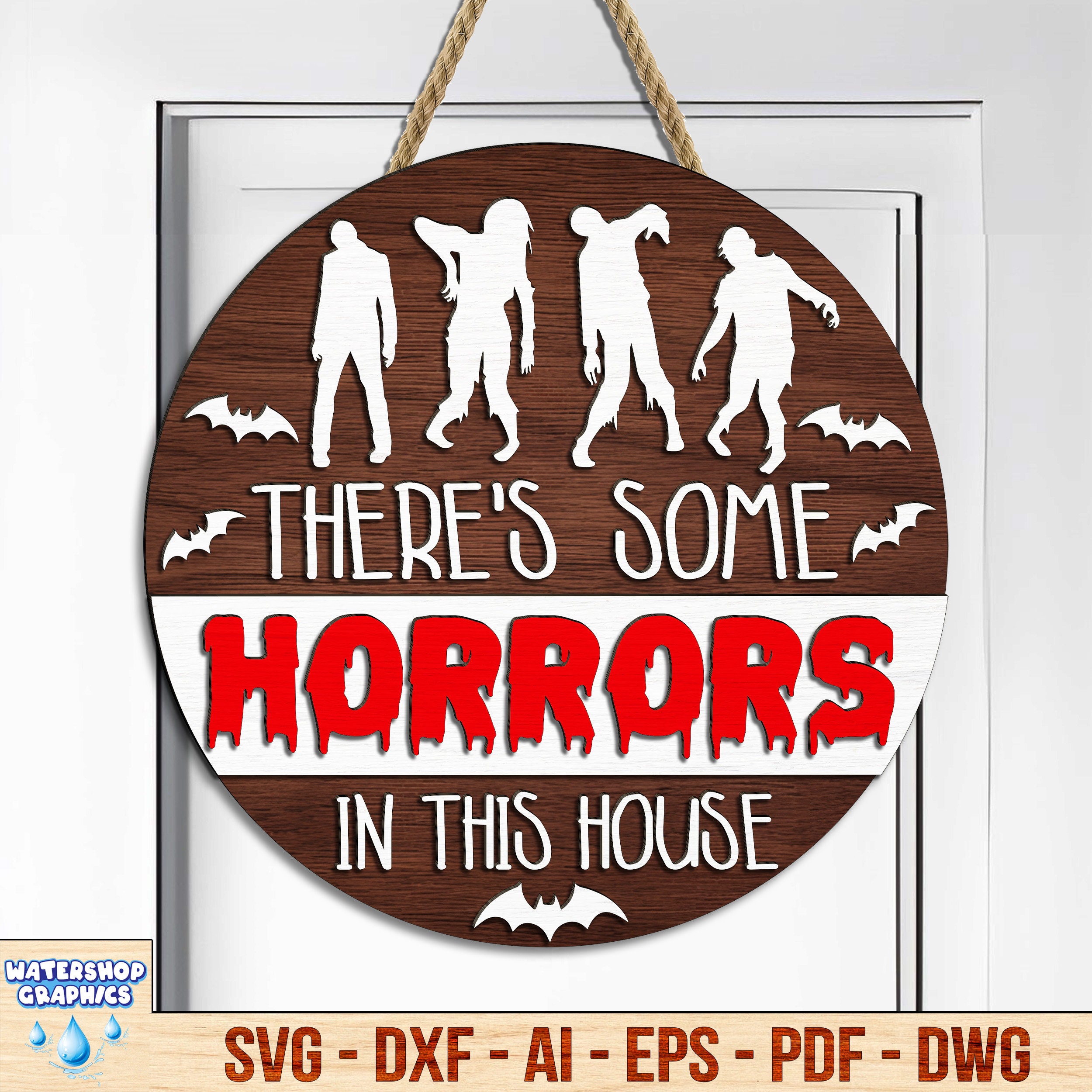 Horror Door Sign Svg,halloween Door Hanger Svg,halloween Horror Svg ...