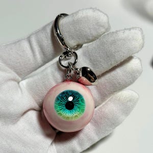 Handcrafted Resin Eyeball Keychain: Golden Glitter Iris, Gothic Style ...