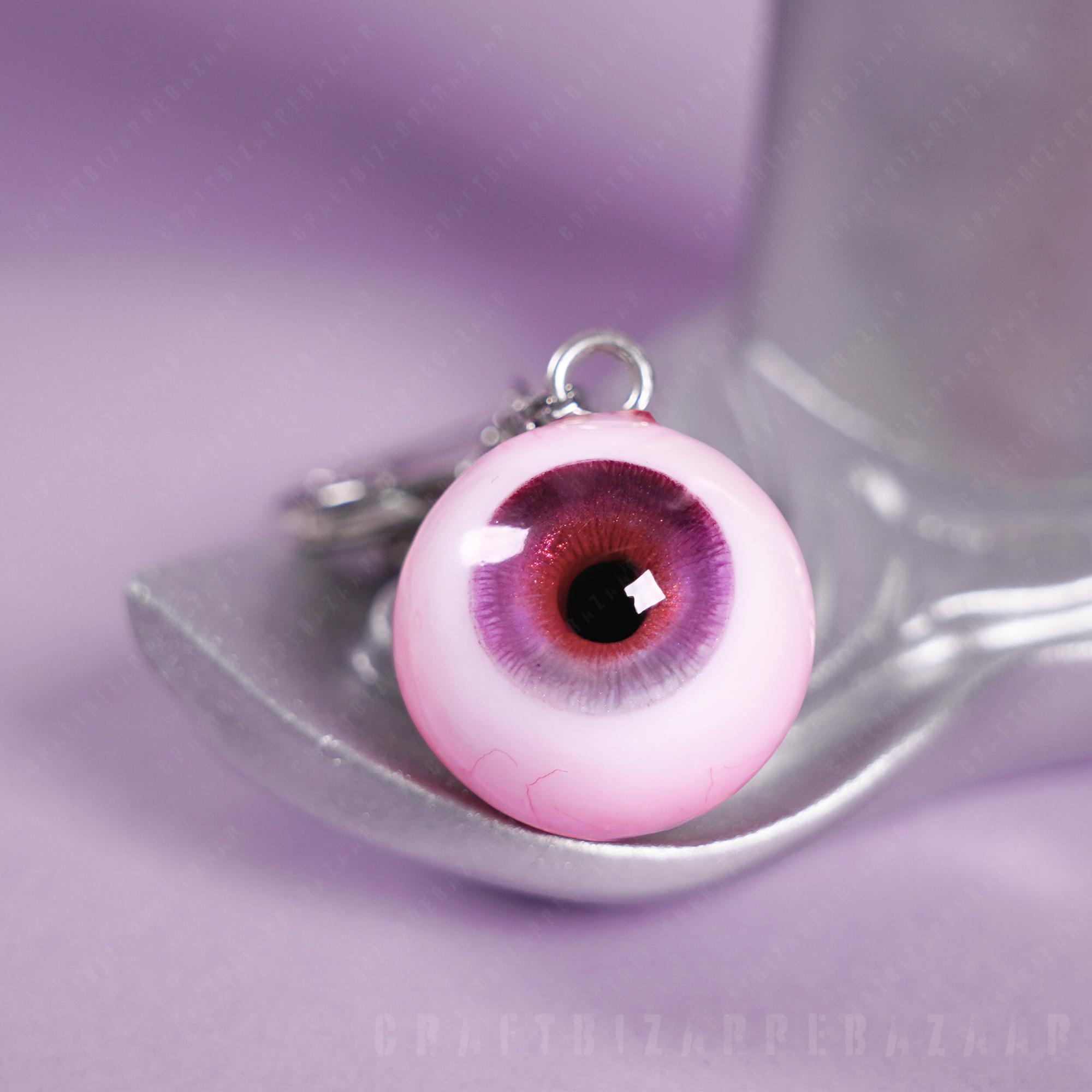 Pastel Goth Eyeball Keyring: Handmade Resin Charm - Etsy