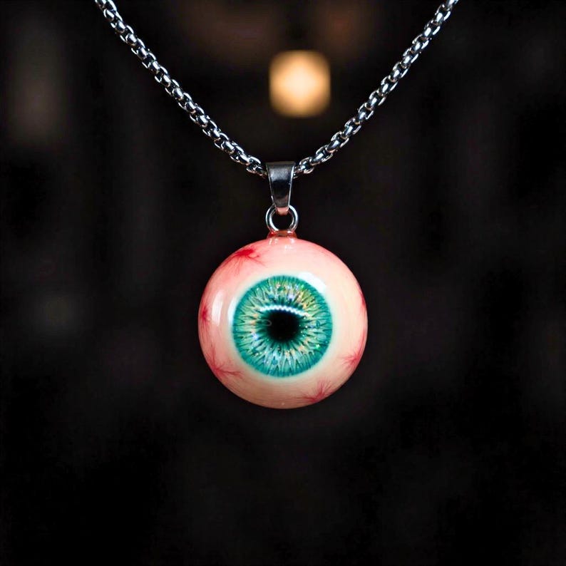 Gothic Horror Eyeball Necklace: Blue Iris Polymer Clay Pendant - Etsy