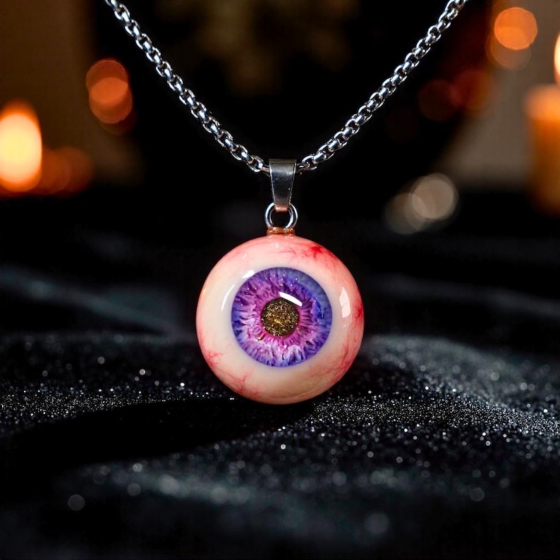 Gothic Eyeball Necklace: Handmade Blue Resin Eye Pendant - Etsy
