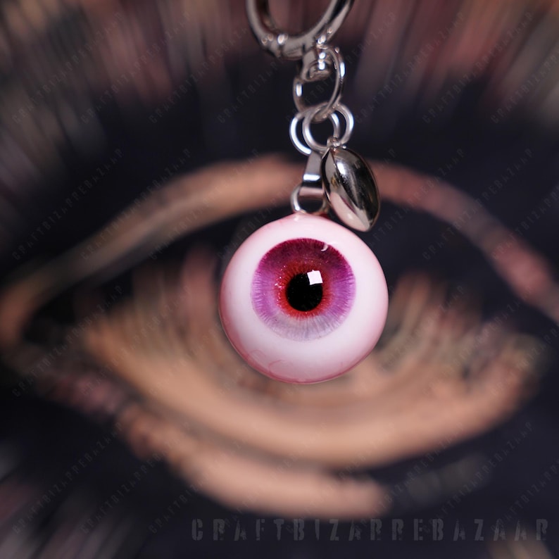 Pastel Goth Eyeball Keyring: Handmade Resin Charm - Etsy