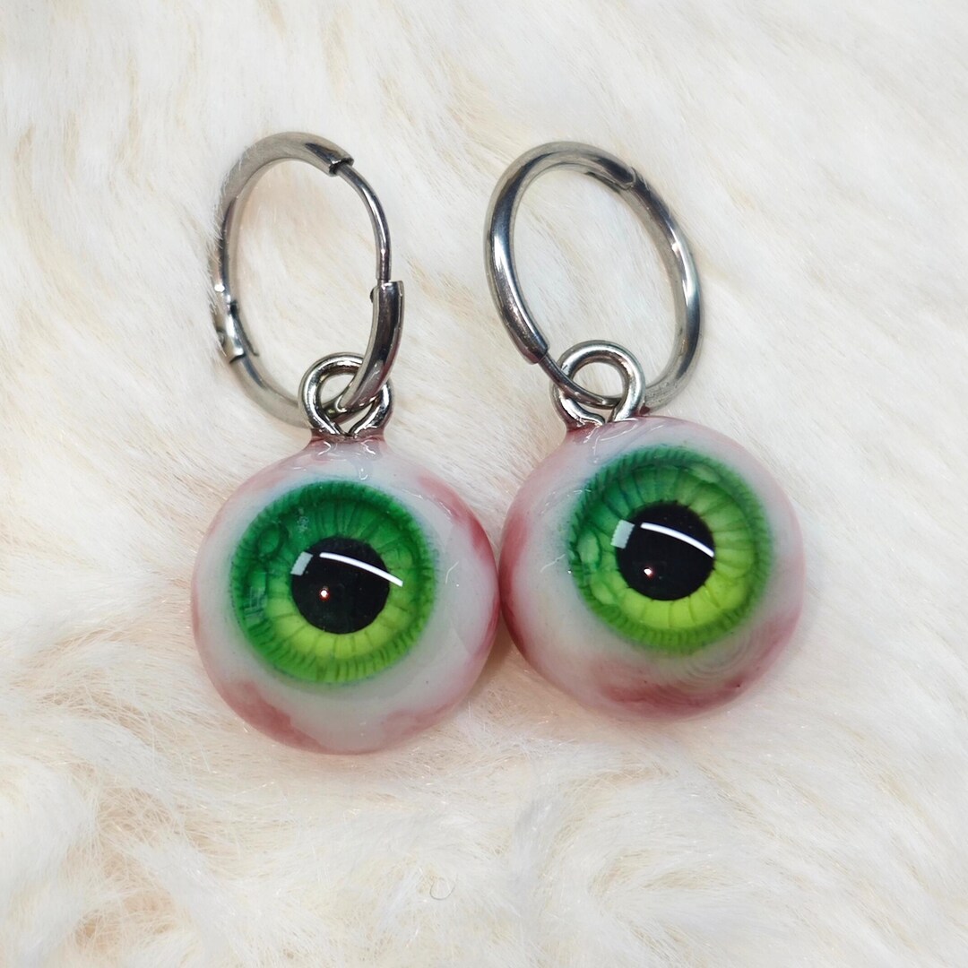 Handmade Personalized Weird Eyeball Earrings for Gothic, Funky Jewelry ...