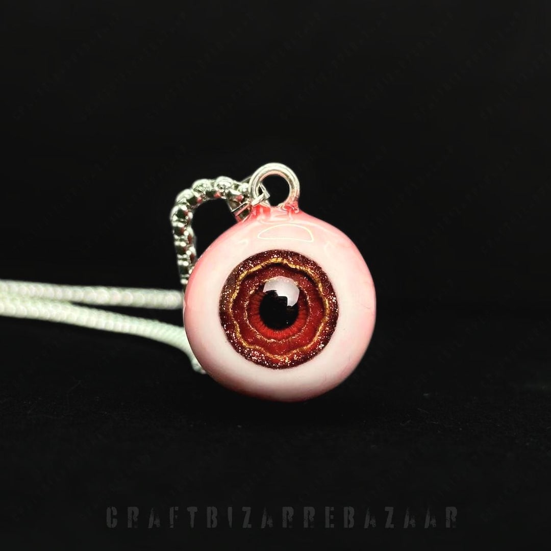Handmade Red Eyeball Pendant: Gothic Stardust Resin Charm - Etsy