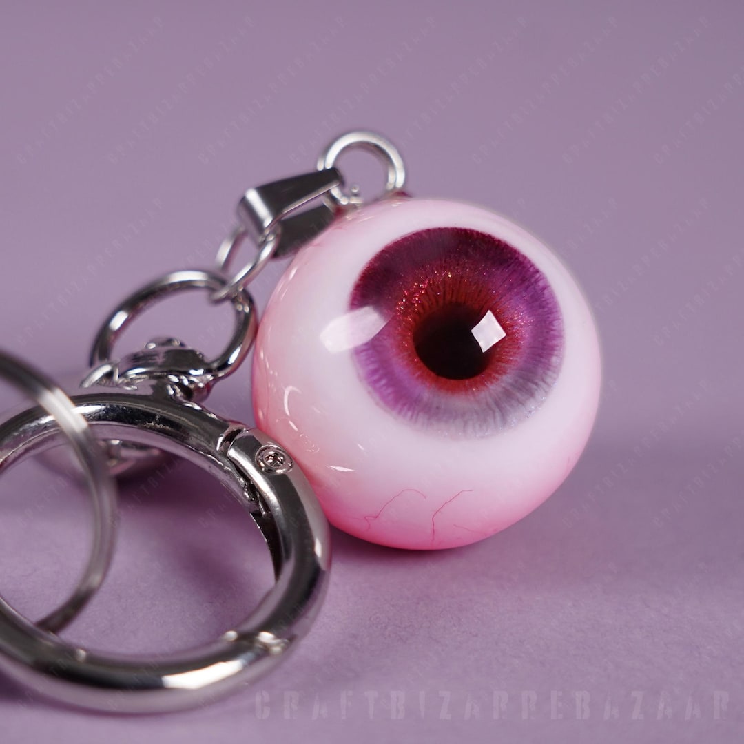 Pastel Goth Eyeball Keyring: Handmade Resin Charm - Etsy