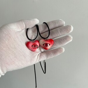 Handcrafted Crying Heart Eyeball Necklace, Gothic Eye Pendant, Unique ...