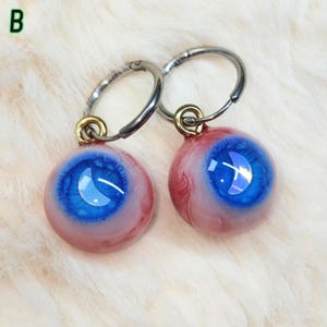 Handmade Personalized Weird Eyeball Earrings for Gothic, Funky Jewelry ...