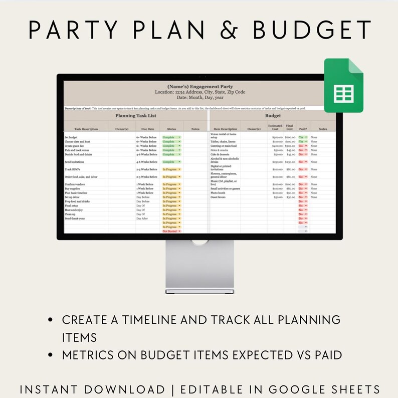 Engagement Party Planner Printable | Editable PDF Party Planning Guide ...