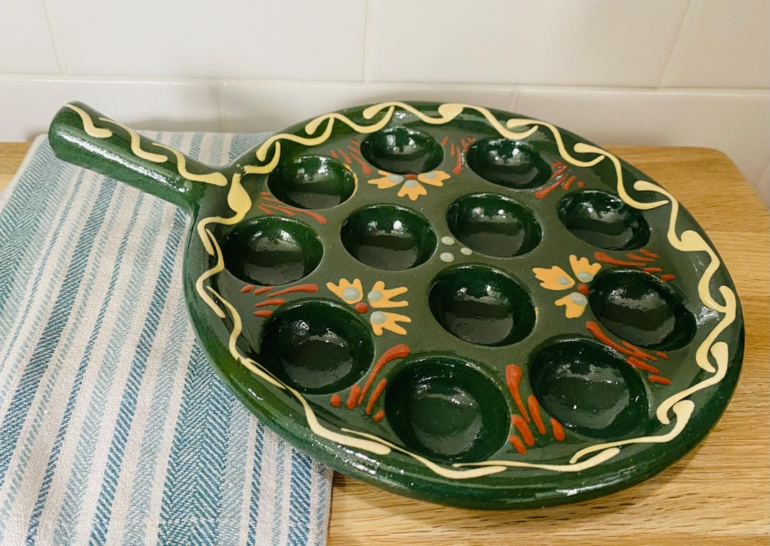 Vintage Alsace France Escargot Handpainted Handmade Pottery Cookware ...
