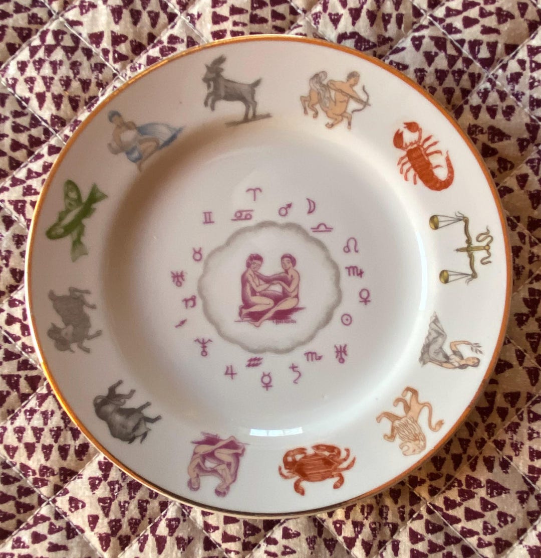 Vintage Astrology Plate | Gemini Zodiac Decor | Birthday Gift ...