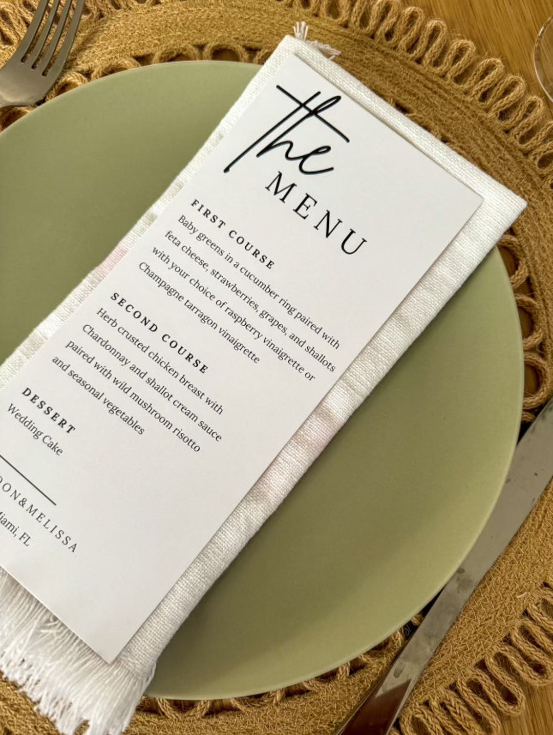 Wedding Menu Template, Elegant Script Wedding Menu Card, Simple Wedding ...