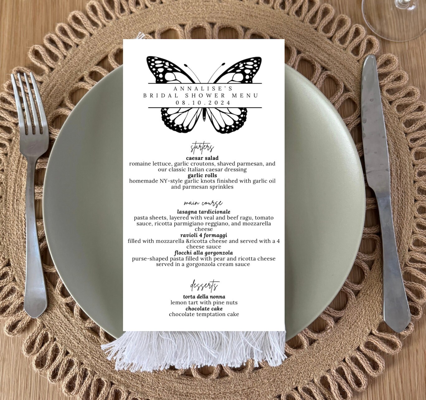 Wedding Menu Template, Elegant Script Wedding Menu Card, Simple Wedding ...